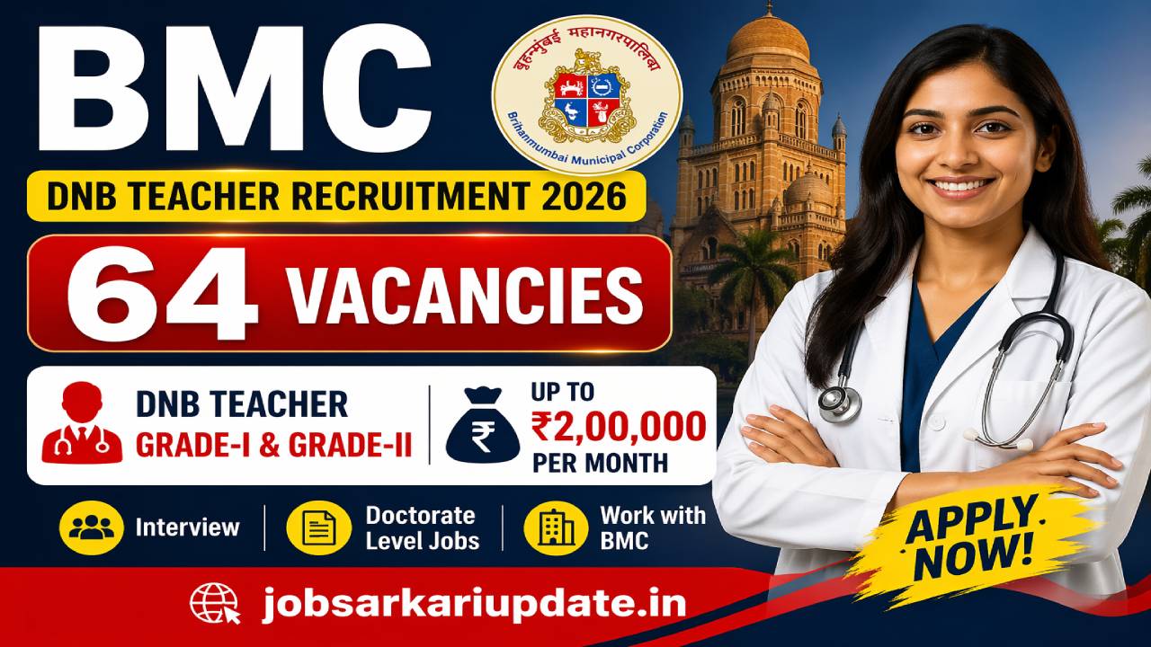 BMC DNB Teacher 2026: ₹2L Salary - jobsarkariupdate.in