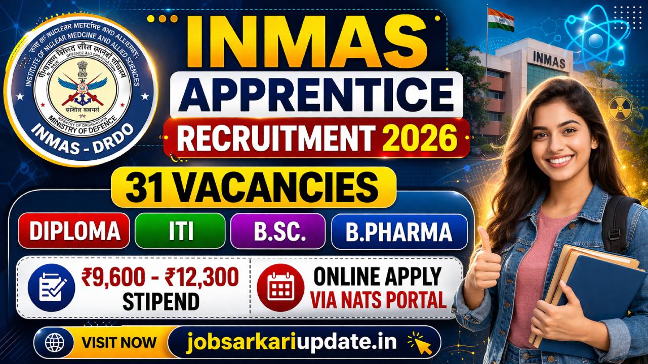 INMAS Apprentice 2026: 31 Posts, Apply Online - jobsarkariupdate.in