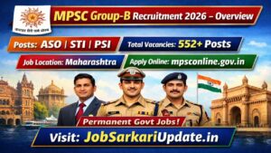 MPSC Group-B Recruitment 2026 – ASO, STI, PSI Vacancy - jobsarkariupdate.in
